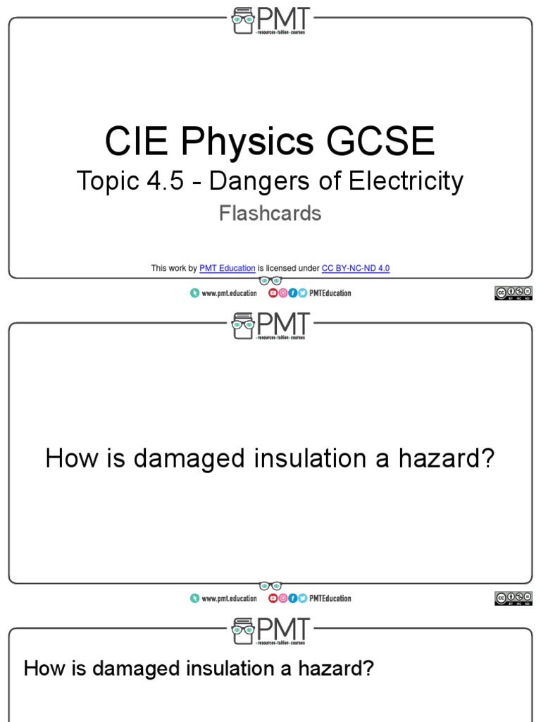 CIE GCSE Physics: Electricity Hazards | PDF | Fuse (Electrical ...