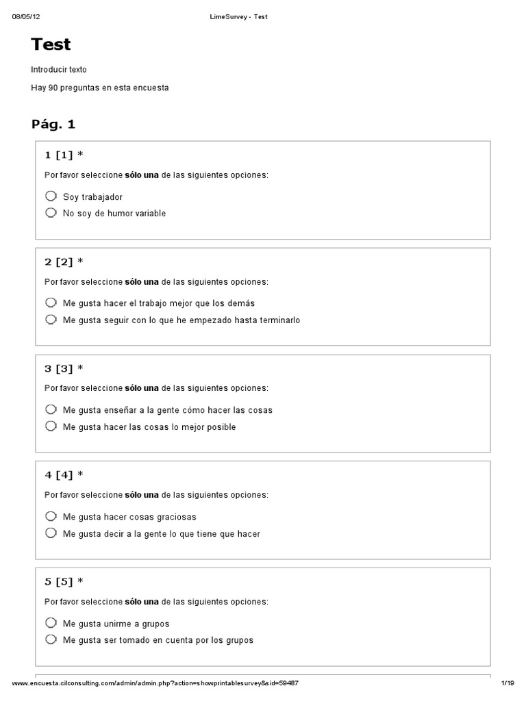 Encuesta PAPI (PA Preference Inventory) | PDF