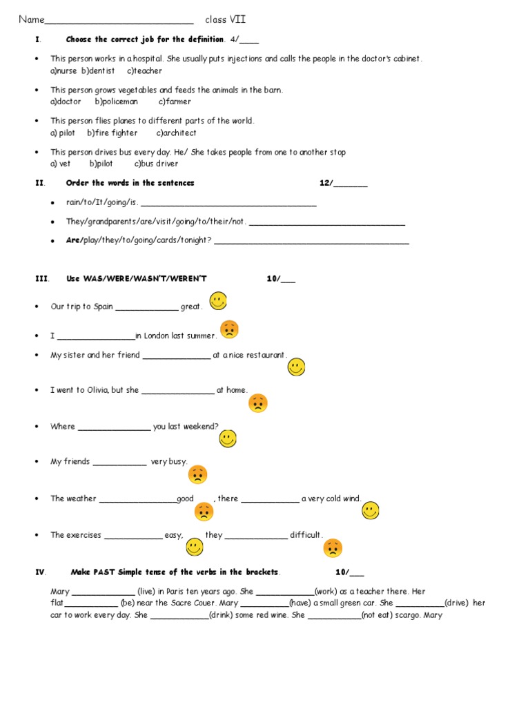 Grade 7 English Exercises | PDF | Syntax | Linguistic Morphology