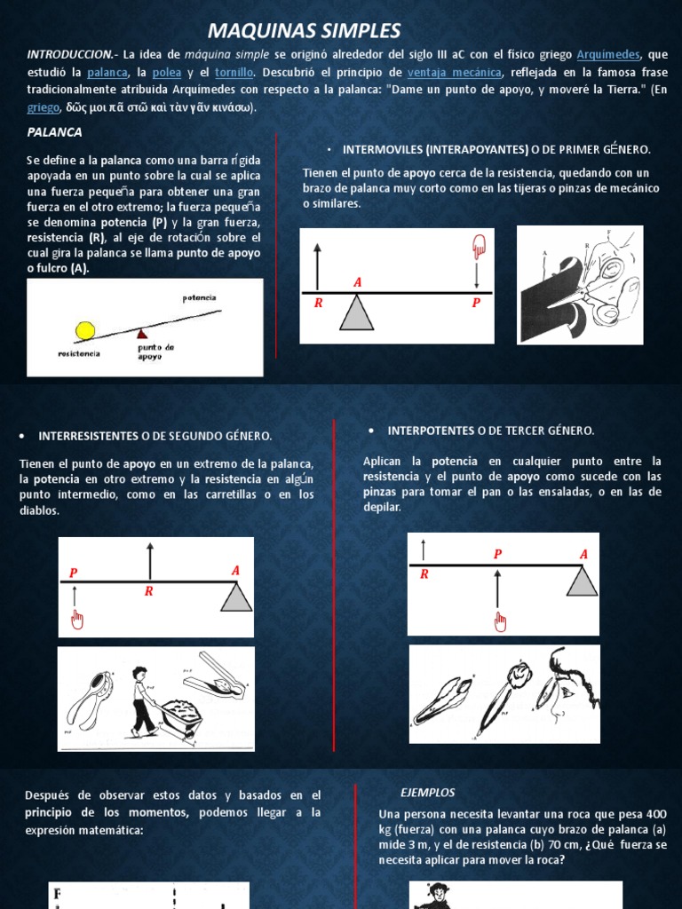 Maquinas Simples | PDF | Palanca | Ingeniería mecánica