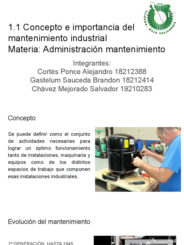 Concepto e Importancia Del Mantenimiento Industrial | PDF | Inventario | Economias
