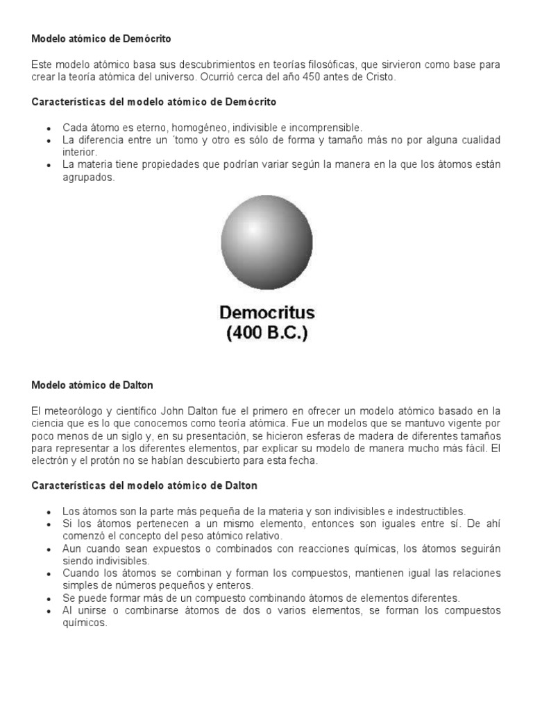 Modelo Atómico de Demócrito | PDF | Átomos | Núcleo atómico
