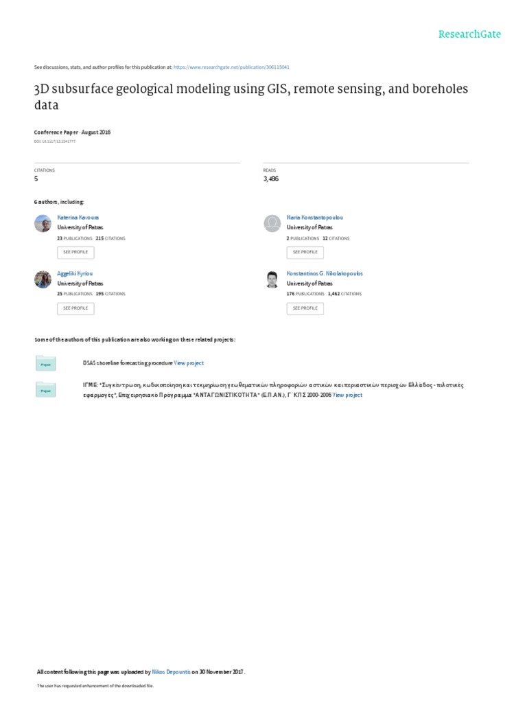 3D Subsurface Geological Modeling Using GIS, Remote Sensing, and ...