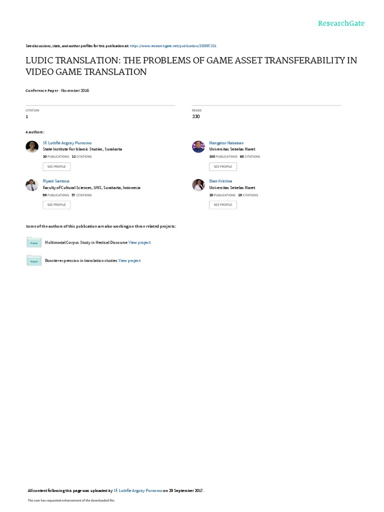 Ludic Translation: The Problems of Game Asset Transferability in Video ...