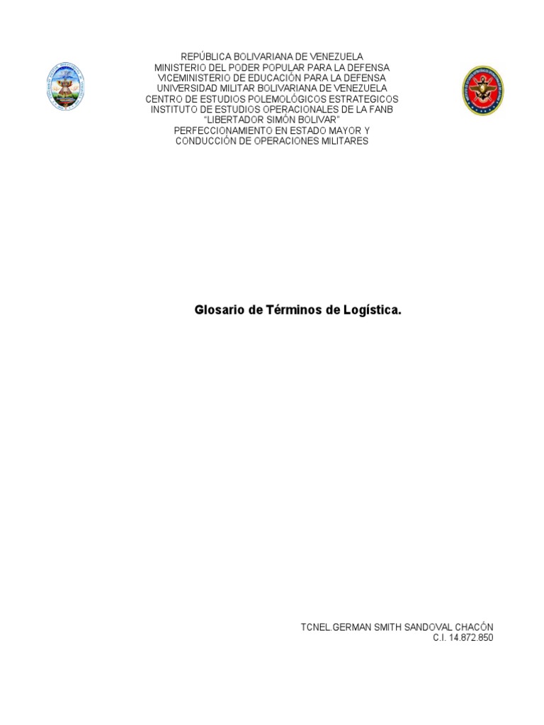 Glosario de Términos Logísticos | PDF | Logística