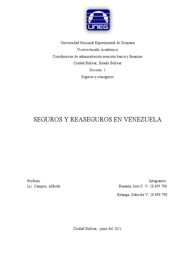 Seguros y Reaseguros en Venezuela | PDF | Seguro | Reaseguro