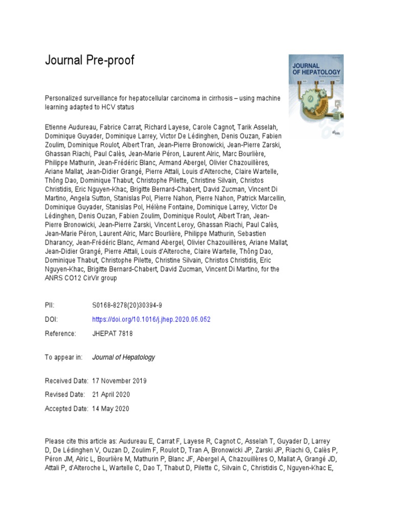 Journal Pre-Proof | PDF | Hepatitis C | Dependent And Independent Variables