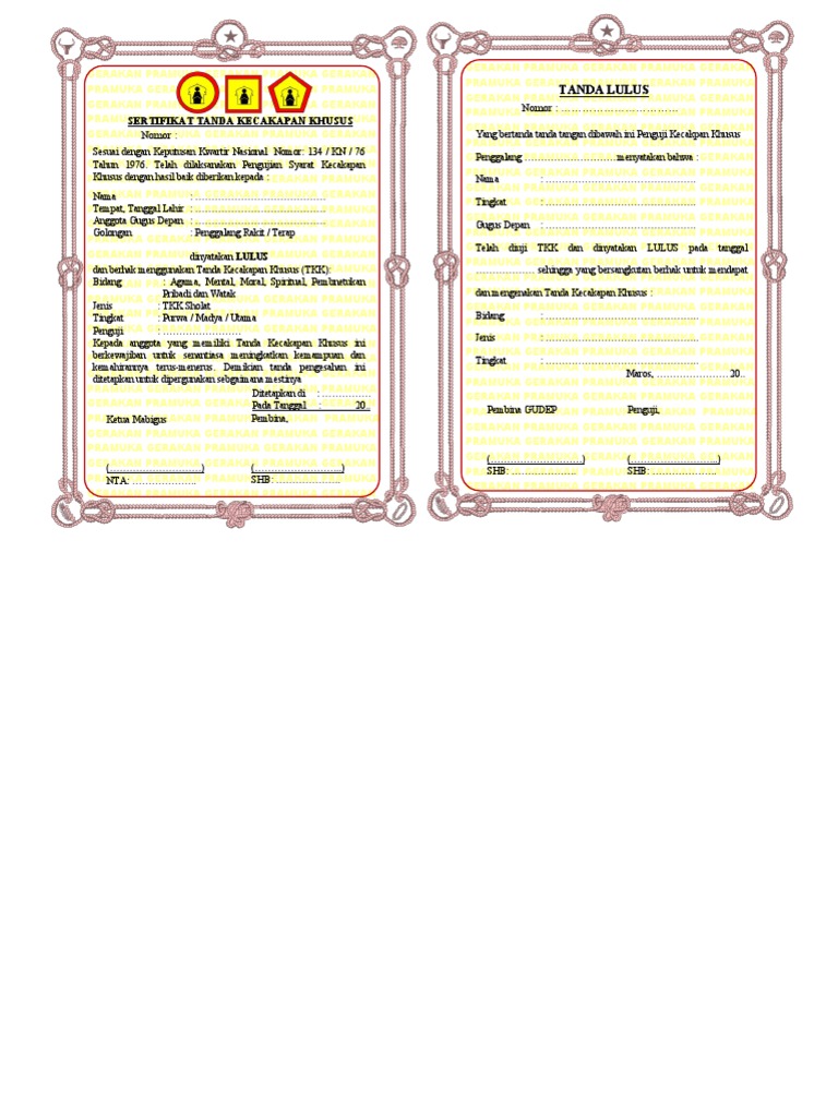 Sertifikat TKK | PDF