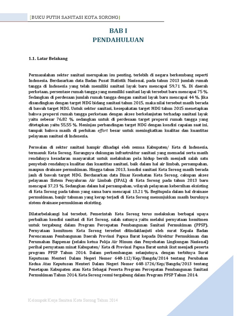 Kota Sorong - BPS Bab 1 | PDF | Bisnis | Ilmu Sosial