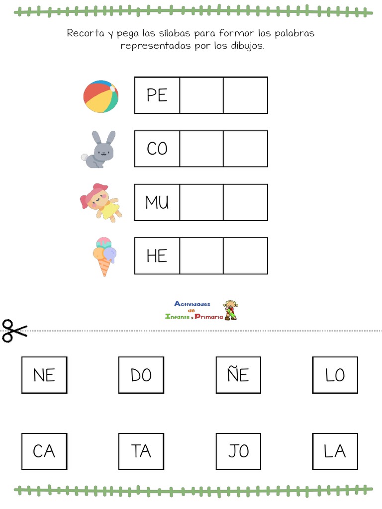 Formar Palabras Trisilabas | PDF