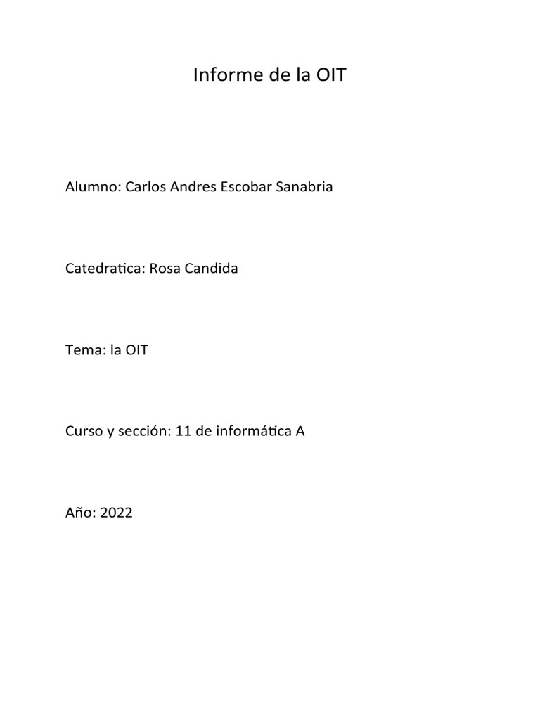 Informe de La OIT | PDF | Organización Internacional del Trabajo | Gobierno