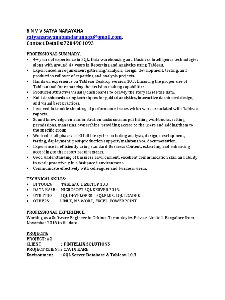 Satya Narayana Updated Resume | PDF | Microsoft Sql Server | Databases