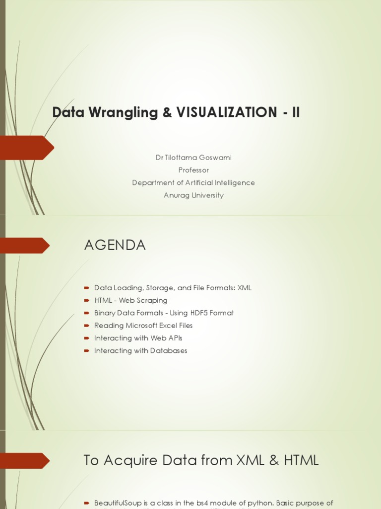 Data Wrangling & Visualization - II | PDF | Html | Xml
