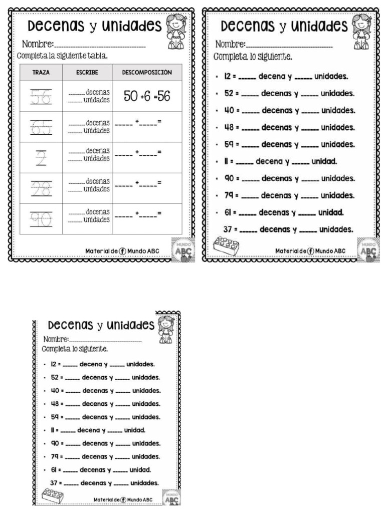 Decenas y Unidades | PDF