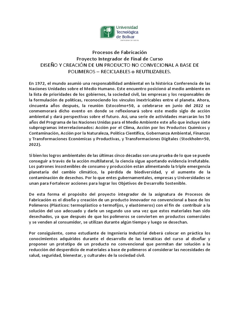 Proyecto Integrador Final | PDF | Diseño | Desarrollo sostenible