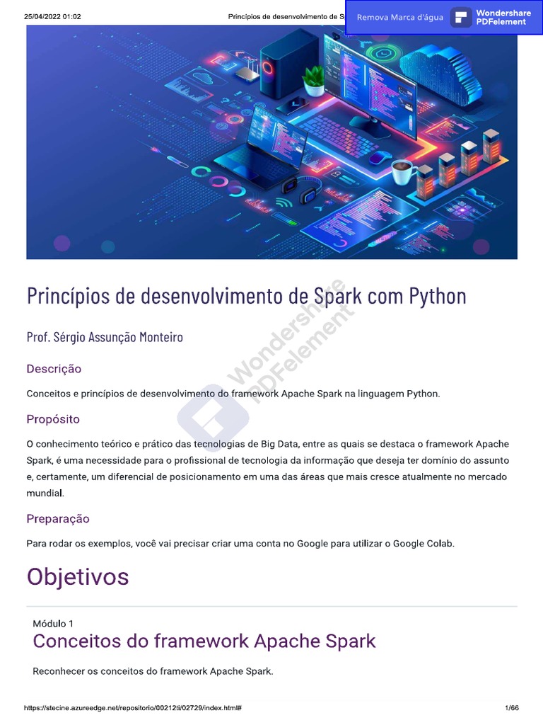 03 - Princípios de Desenvolvimento de Spark Com Python | PDF