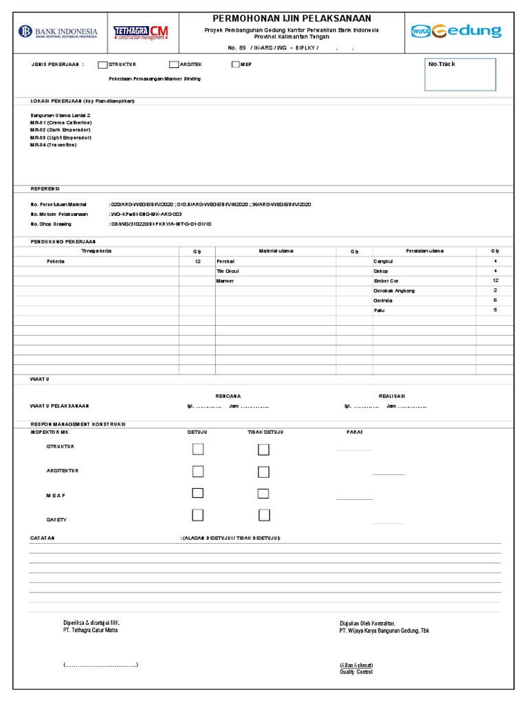 Form Ijin Kerja | PDF