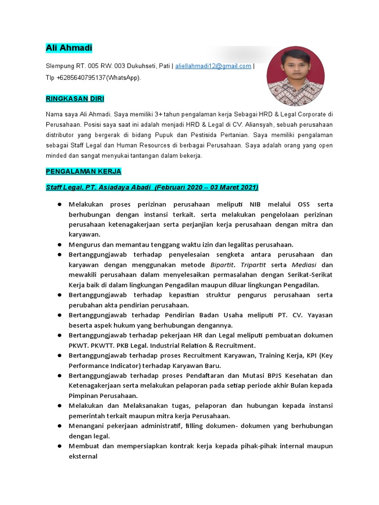 CV Template - Ignasius Ryan | PDF