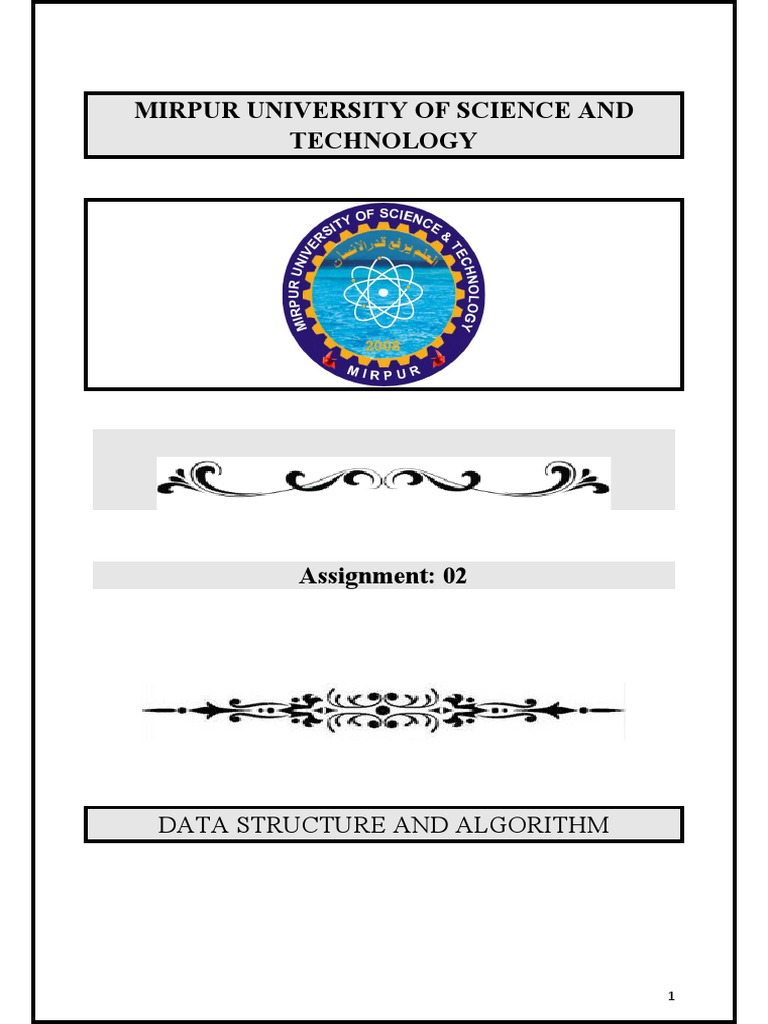 Mirpur University of Science and Technology: Data Structure and Algorithm | PDF | Computer ...