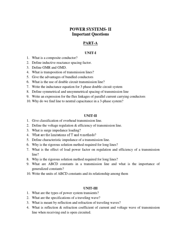 PS-II Important Part - A Questions & Part - B Important Topics | PDF ...
