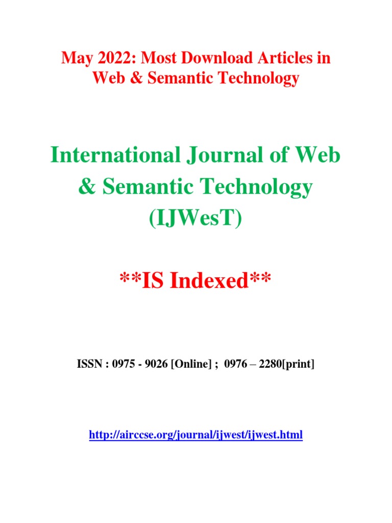 May 2022: Most Download Articles in Web & Semantic Technology | PDF ...