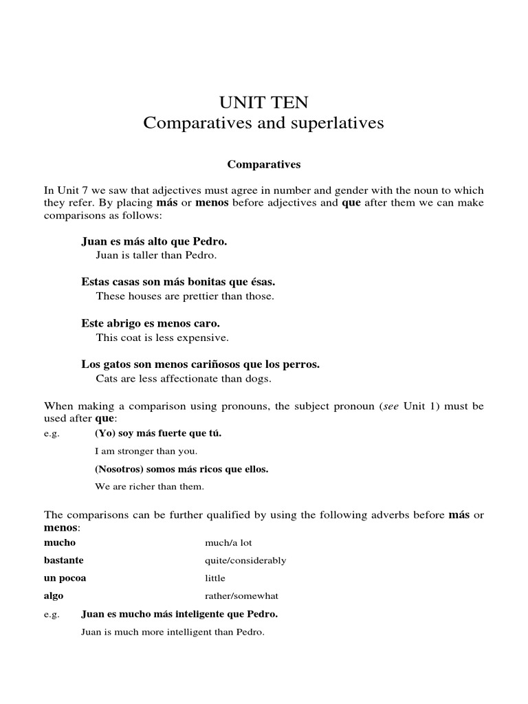 Comparatives and superlatives | PDF | Linguistics | Semantic Units