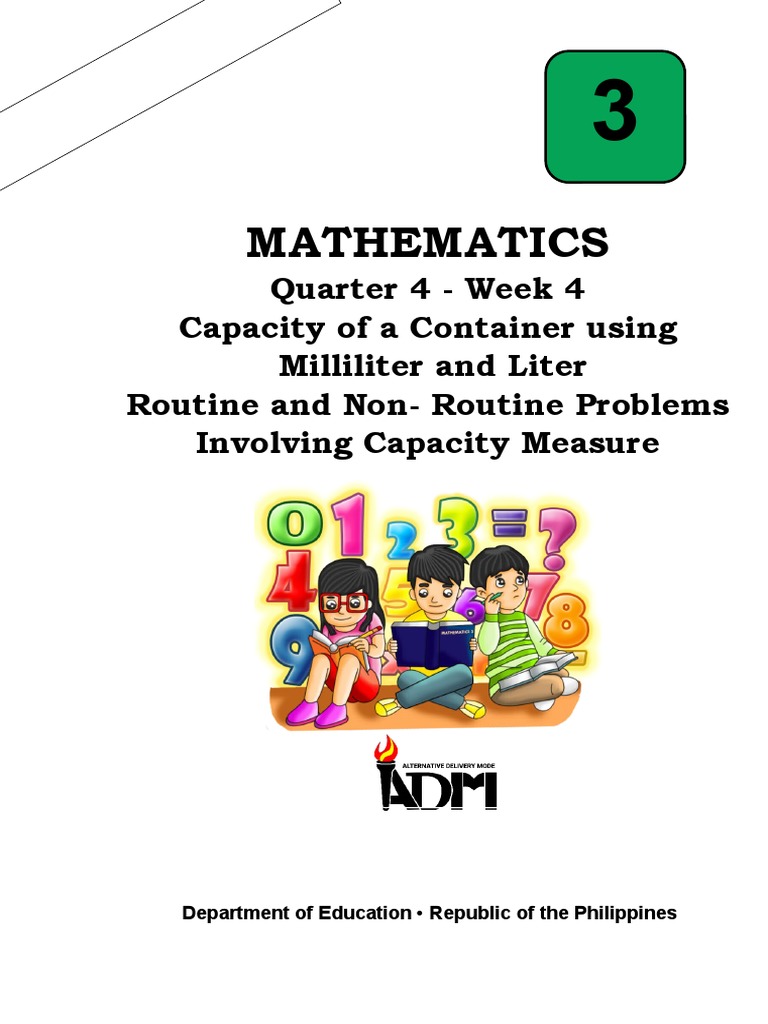 Math3 q4 Mod4 Capacity of A Container Using Milliliter and Liter V4 ...