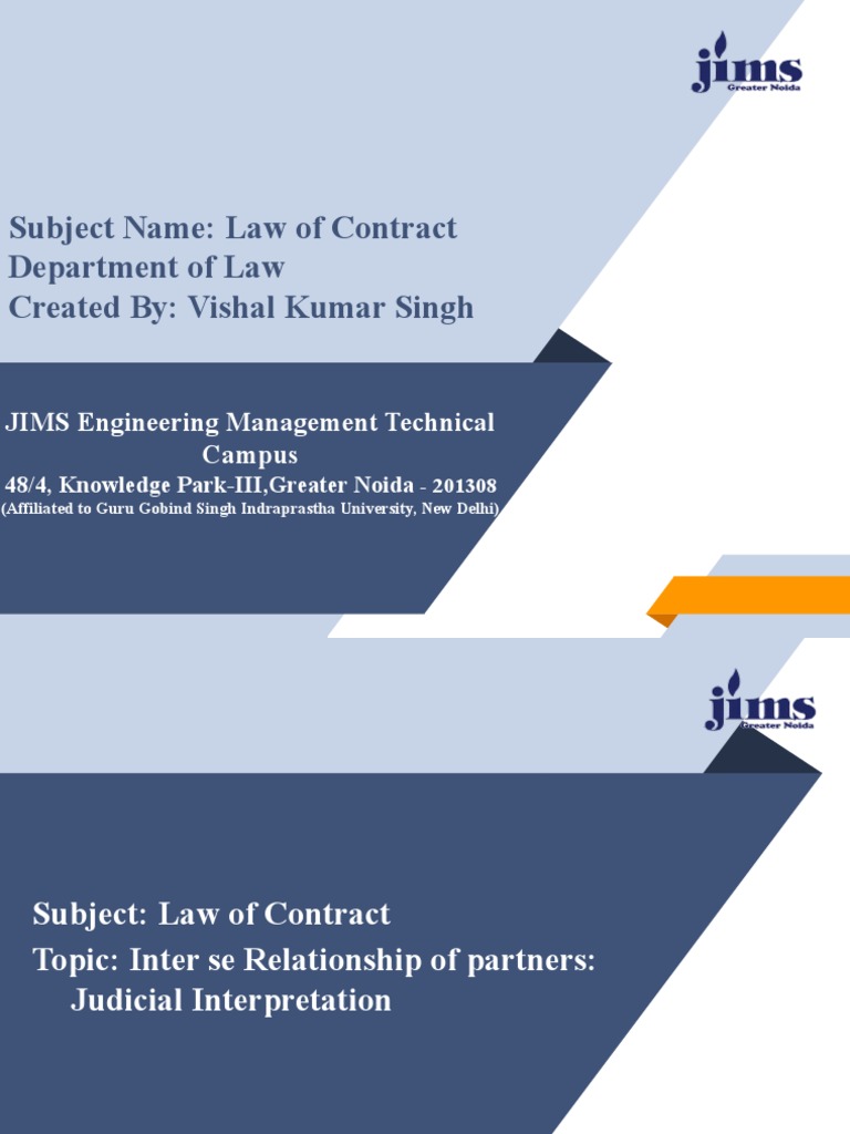 Inter Se Relationship Between Partners | PDF | Law Of Agency | Partnership