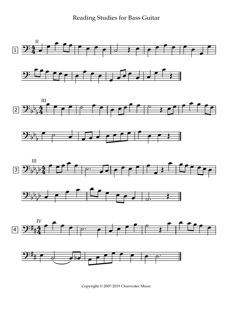Reading For Bass Guitar (Part 1) | PDF