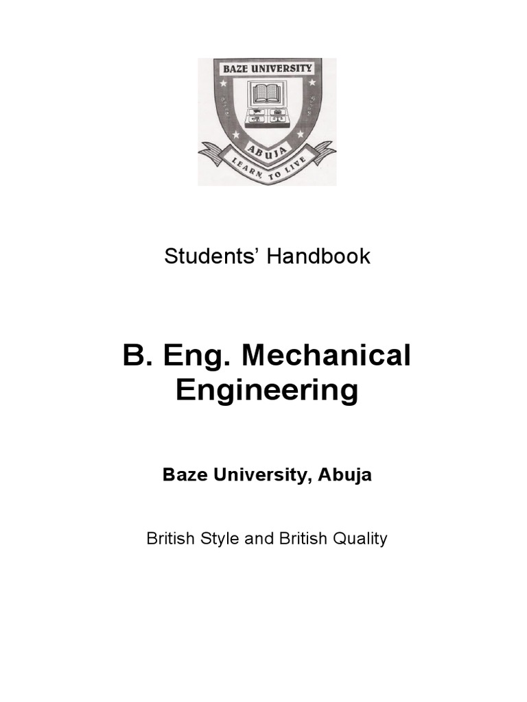 Mechanical Engineering Student Handbook | PDF | Mechanical Engineering ...