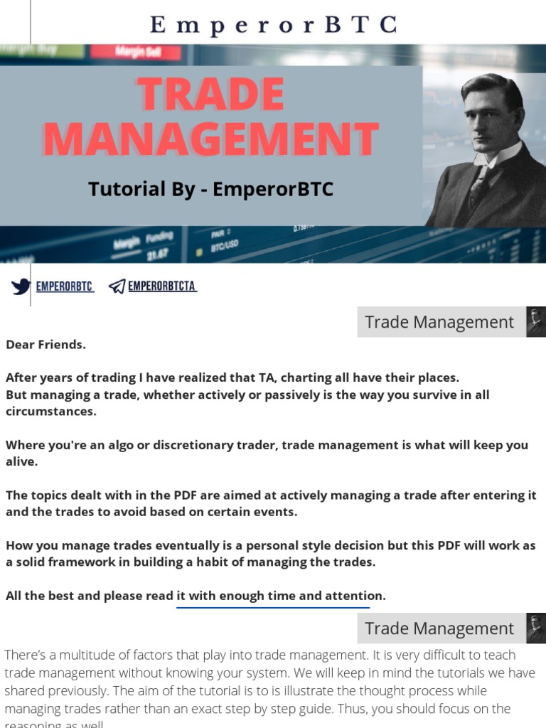 Trade Trade Management Management: Tutorial by - Emperorbtc | PDF ...