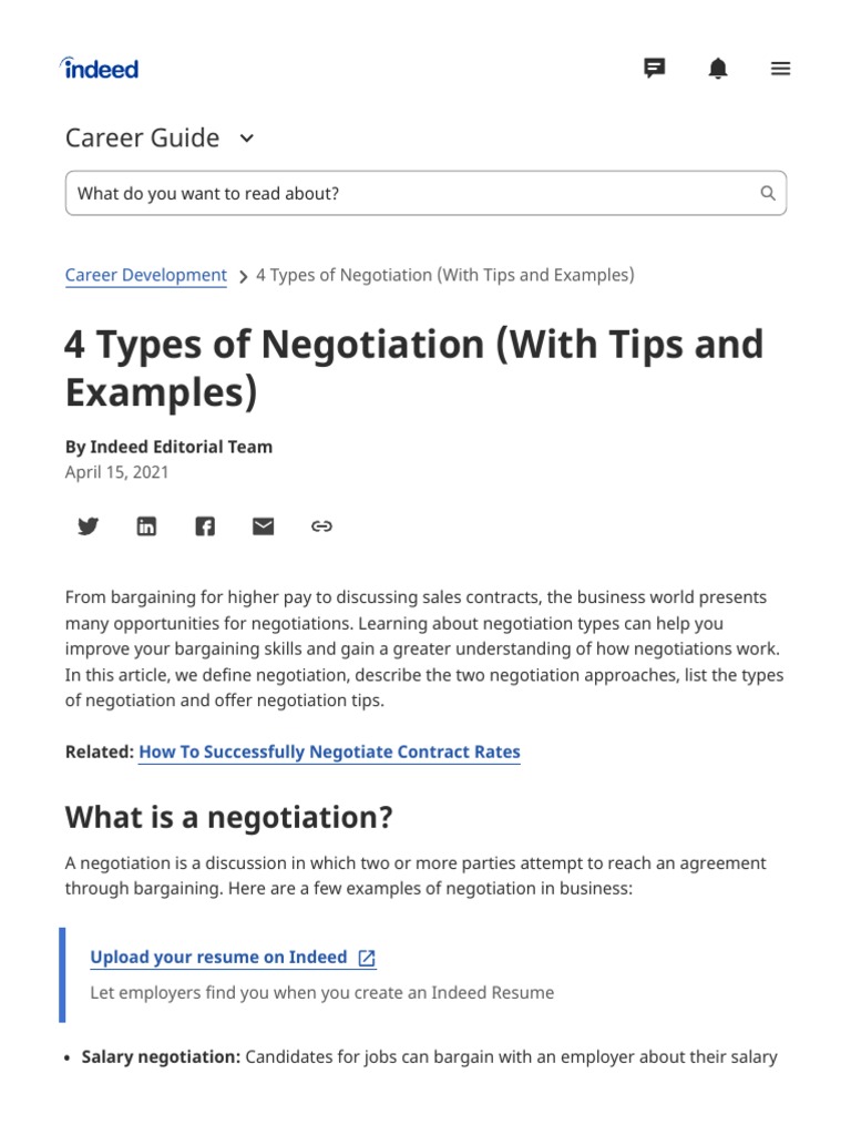 4 Types of Negotiation (With Tips and Examples) | PDF | Negotiation ...
