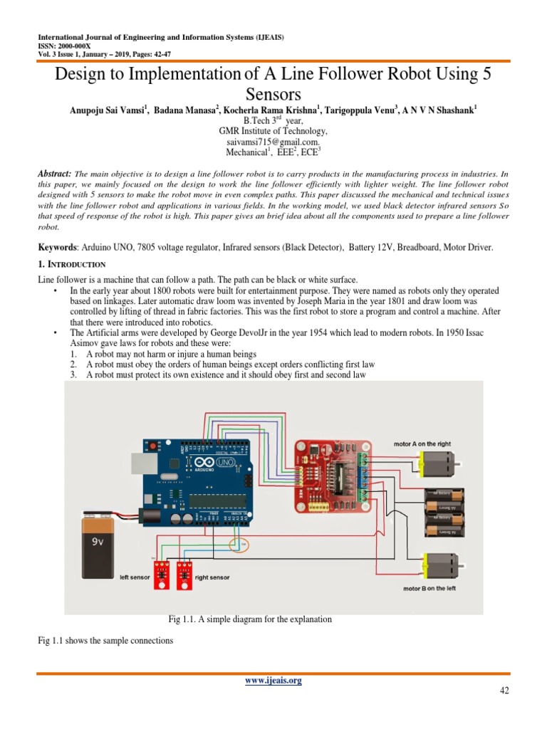 Design To Implementation of A Line Follower Robot Using 5 Sensors | PDF ...