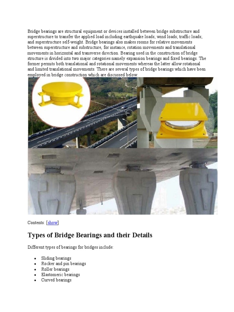 Types of Bridge Bearings Explained | PDF | Bearing (Mechanical) | Bridge