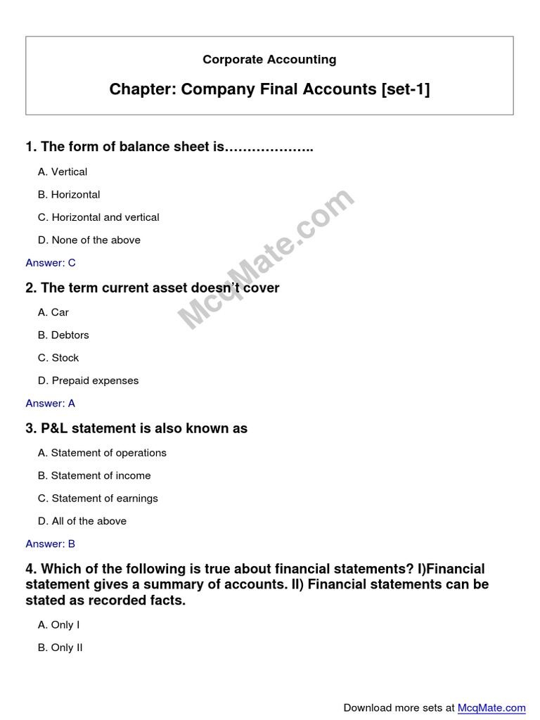 Chapter: Company Final Accounts (Set-1) : Corporate Accounting ...