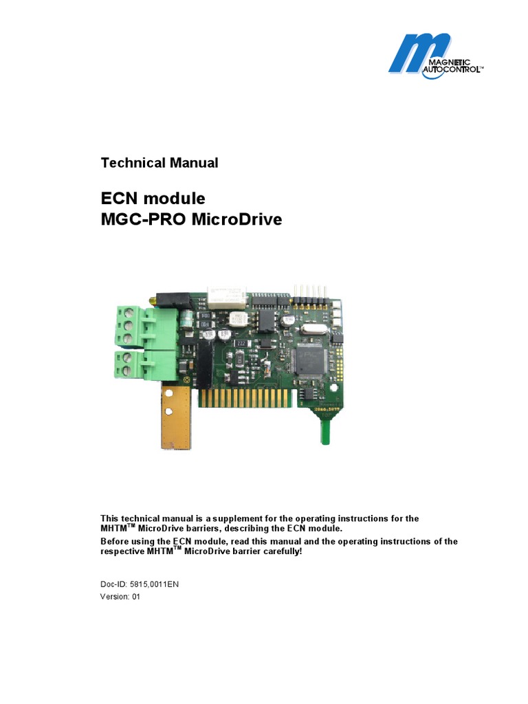 Ecn Module Mgc-Pro Microdrive: Technical Manual | PDF | Computer ...