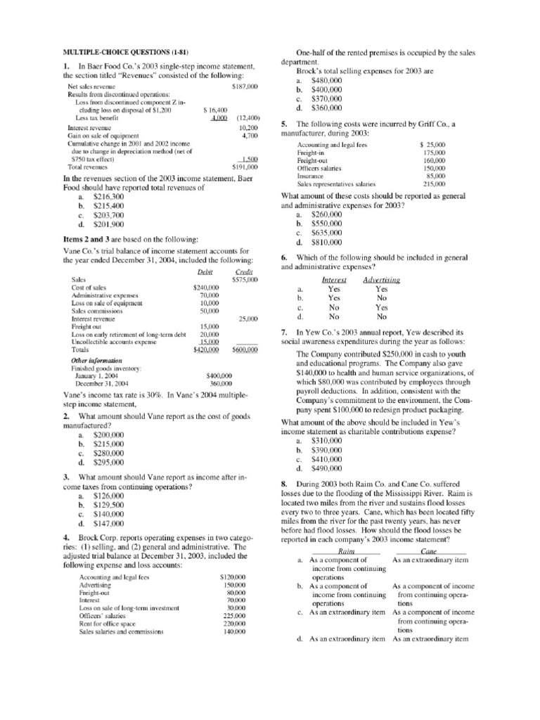 Acctg 105 - PS 1 - Financial Statements | PDF