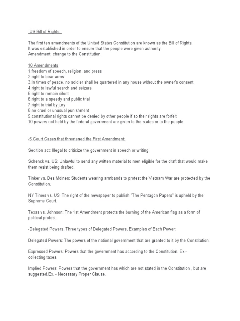 Constitution Study Guide | PDF | Federal Government Of The United ...