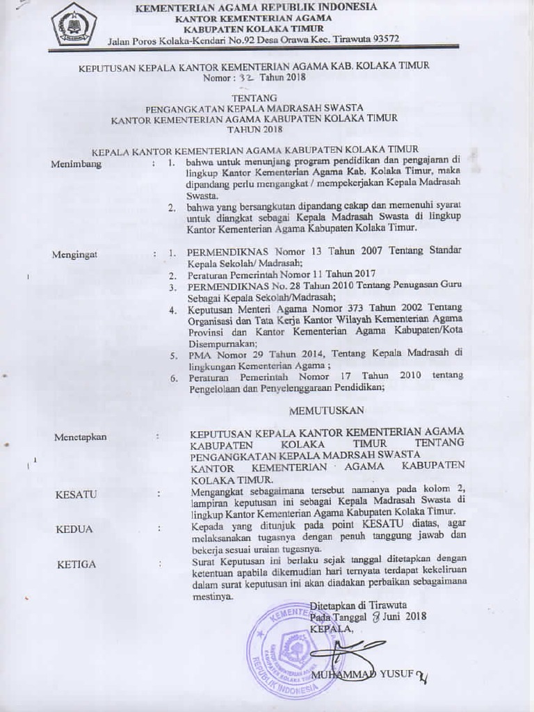 SK Pengangkatan Kamad | PDF