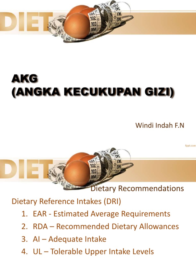 Akg (Angka Kecukupan Gizi) - Digabungkan | PDF
