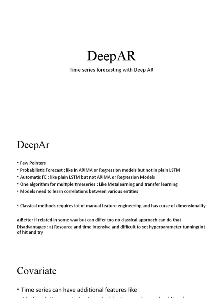 Deepar: Time Series Forecasting With Deep Ar | PDF | Time Series | Prediction