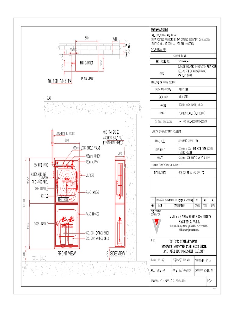 Surface FHR With Cabinets Drawing | PDF