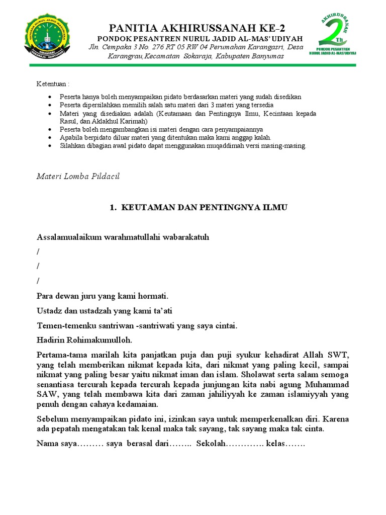 Materi Pildacil Fix | PDF