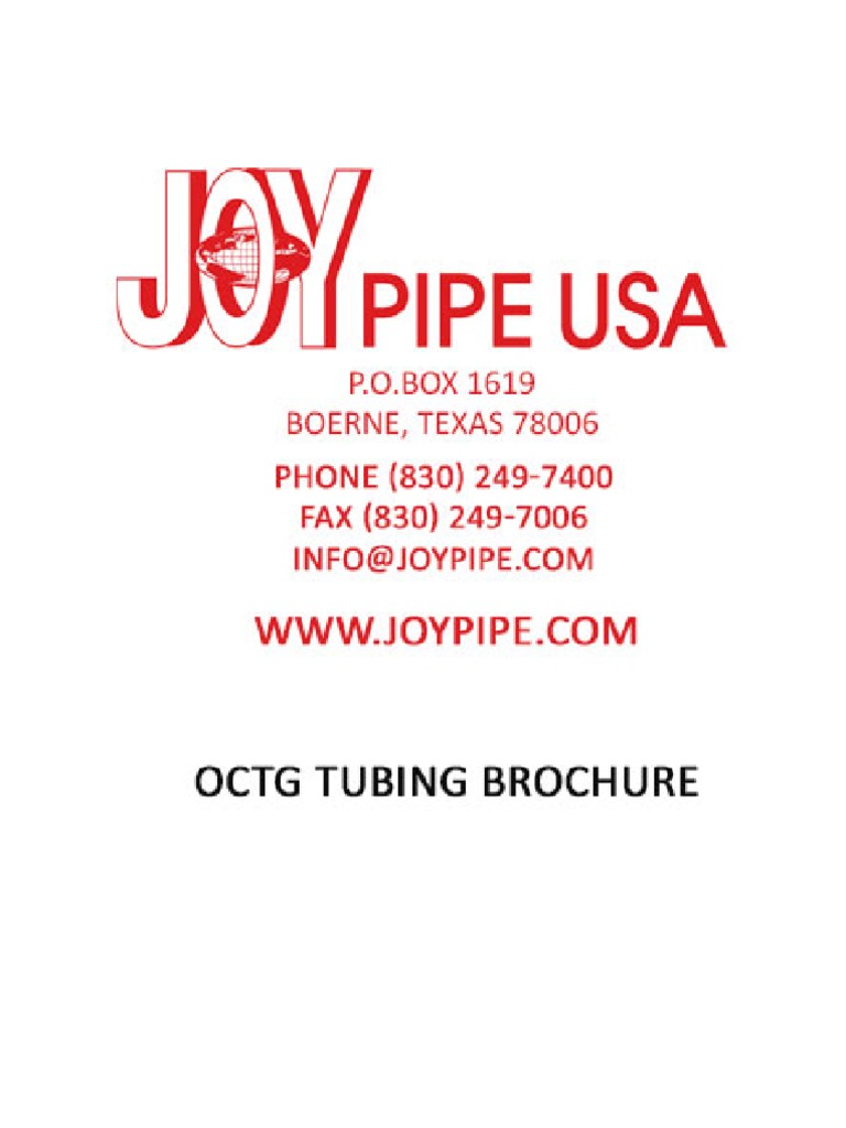 Quick Reference API Tubing Guide: Tubing Dimensions, Test Pressures ...