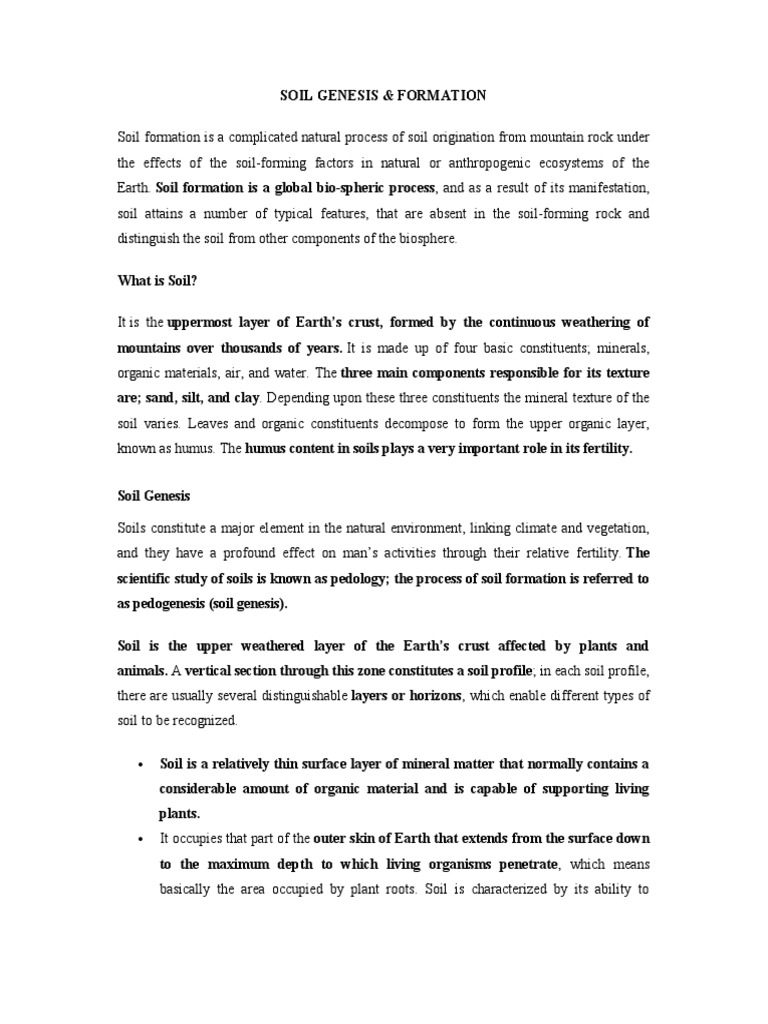 Soil Genesis Lecture-4 | PDF | Soil | Organic Matter