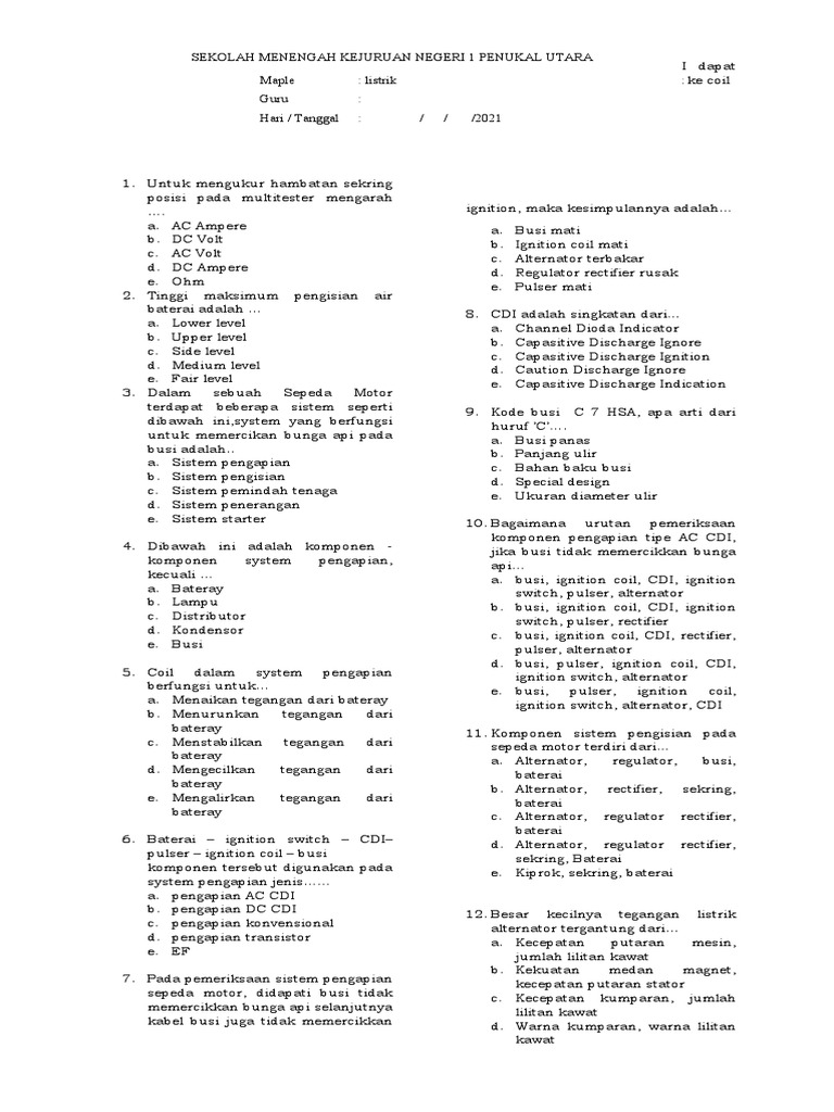 Kelistrikan TBSM | PDF