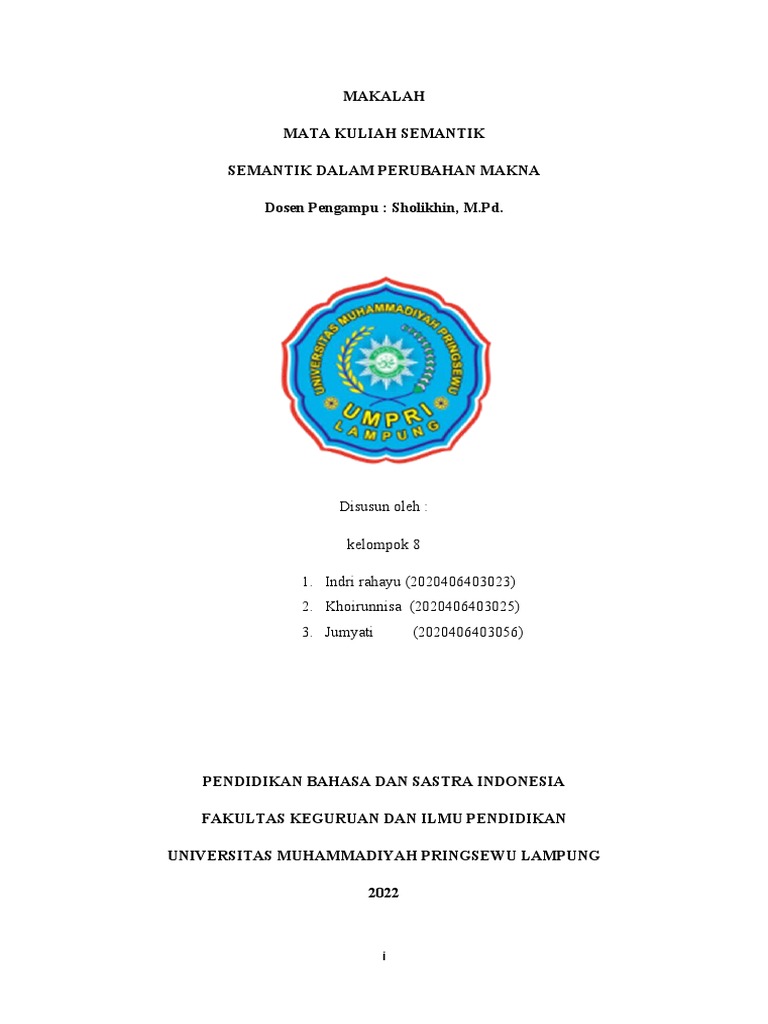 Makalah Kel.8 Semantik | PDF | Karier & Perkembangan | Kajian Bahasa Asing