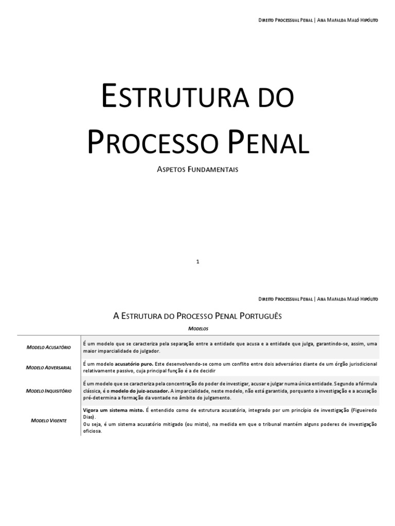 Estrutura Processo Penal | PDF | Procedimento criminal | Juiz