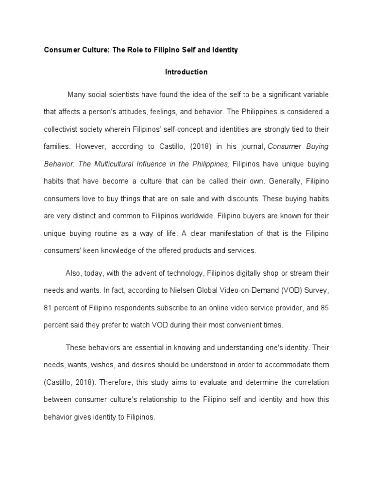 Consumer Culture - The Role To Filipino Self and Identity | PDF ...