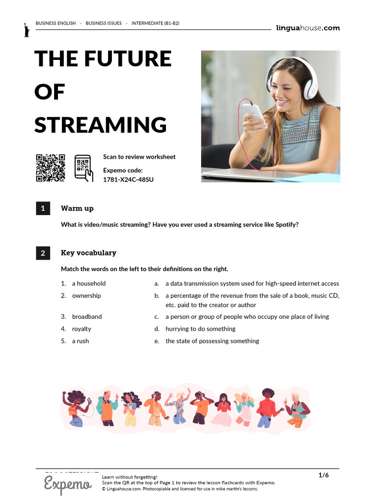 The Future of Streaming American English Teacher Ver2 BW | PDF | Spotify | Streaming Media